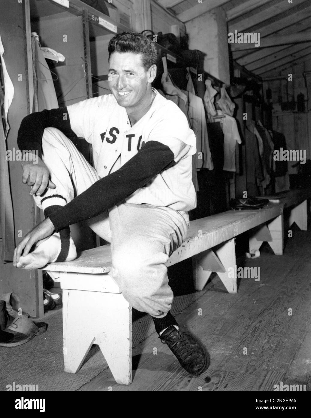 Ted Williams, Boston Red Sox outfielder, is shown in the team's ...
