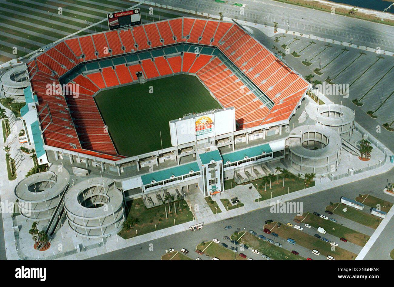 A Jan. 8,1989 air view of Joe Robbie Stadium, Miami, Florida, site of ...