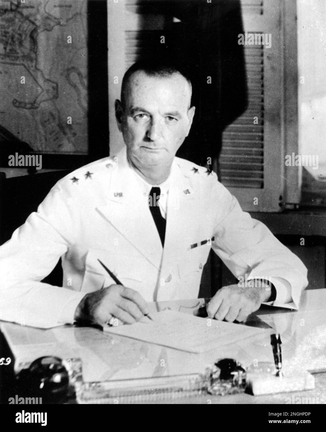 U.S. Major Gen. Jonathan M. Wainwright is pictured at his desk in the ...