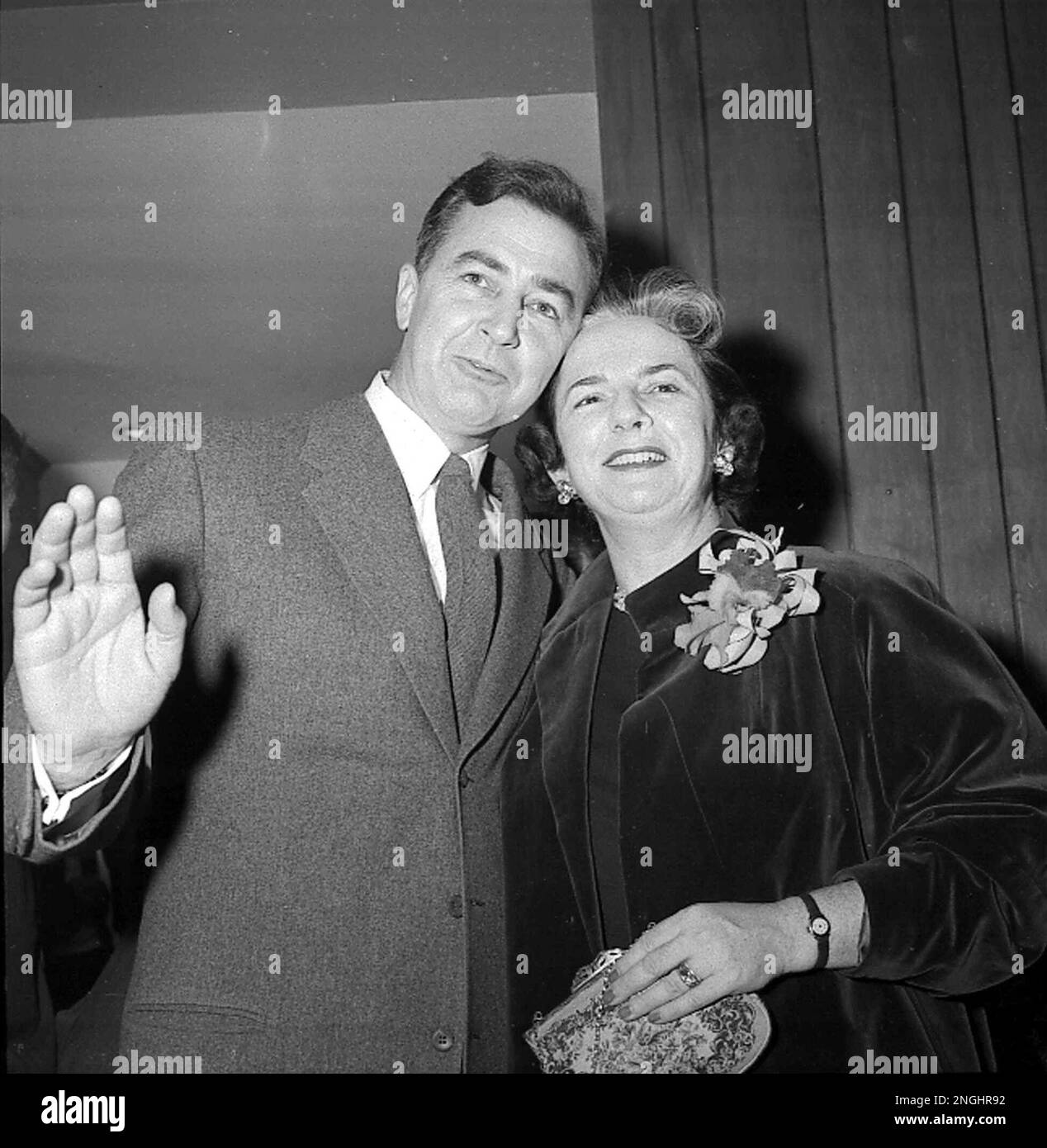 Sen. Eugene McCarthy, left, and his wife, Abigail, celebrate McCarthy's ...