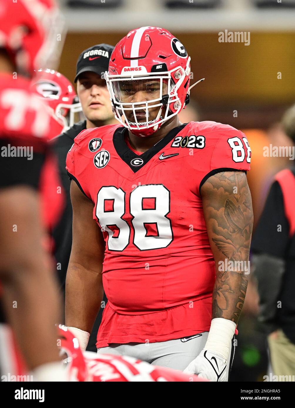 (FILE PHOTOS).former Georgia Bulldogs defensive tackle (88) Jalen Carter is projected to go in ...