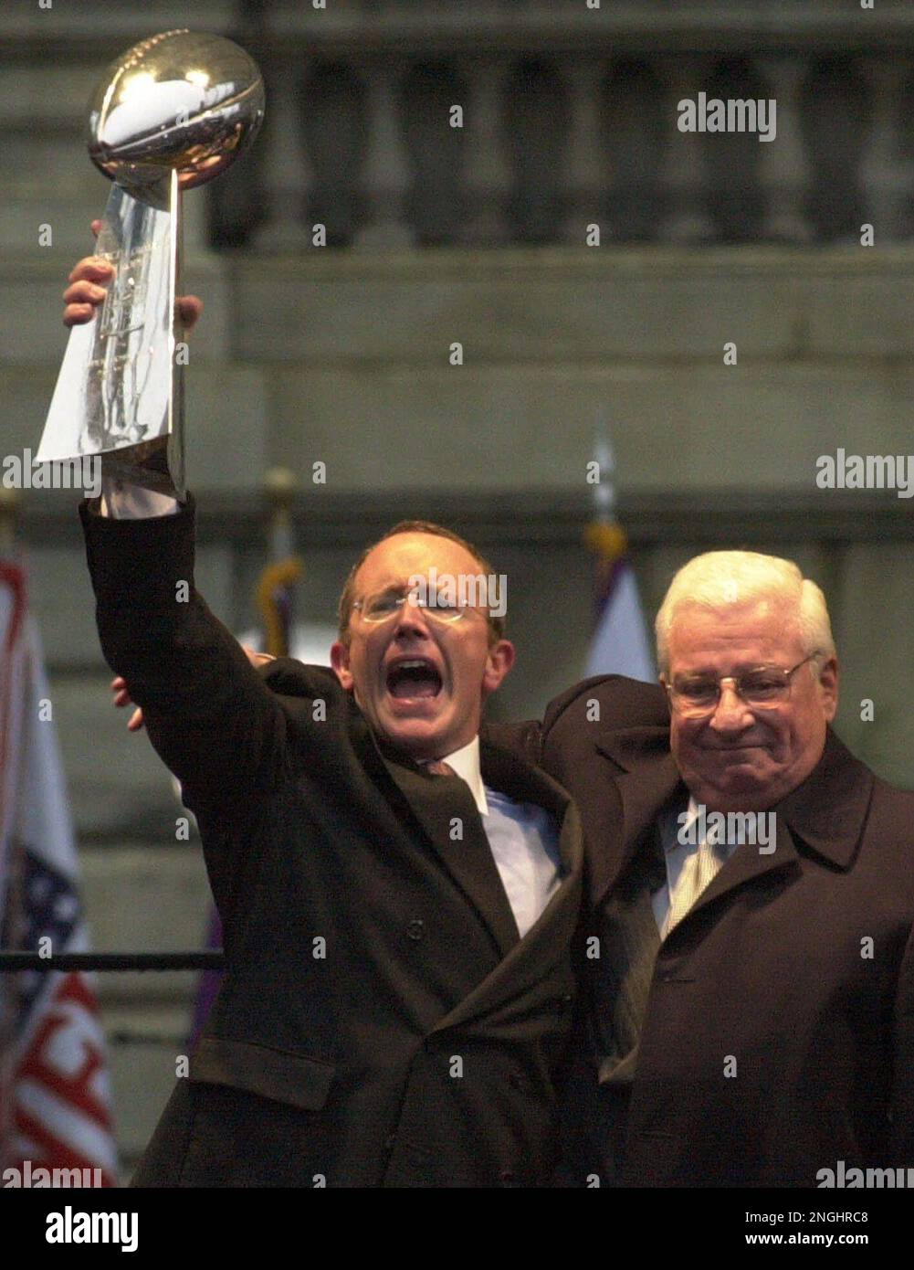 Baltimore Ravens president David Modell, left, and his father, Ravens ...