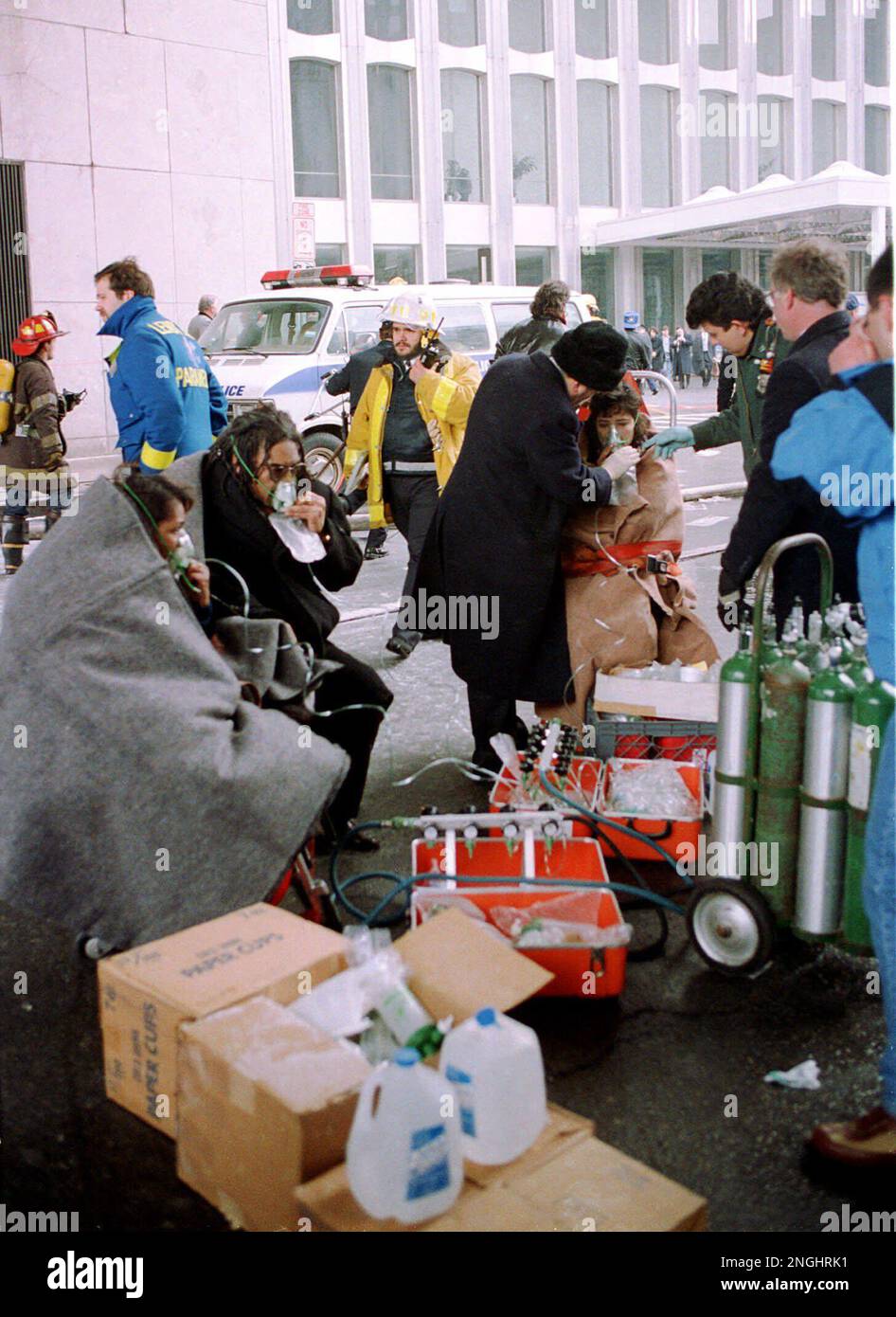 Survivors of the explosion which rocked New York's World Trade Center ...