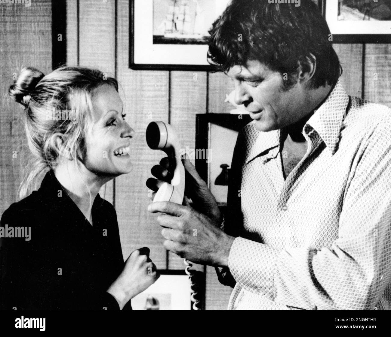 Actress Twiggy and her boyfriend and actor Michael Whitney are shown on ...