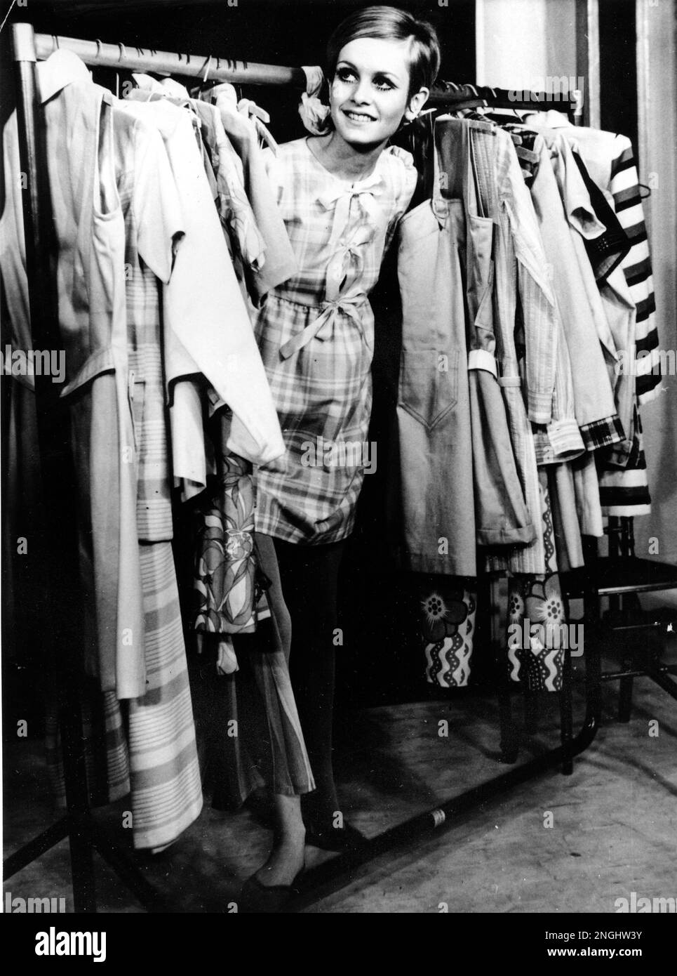 British fashion model Twiggy is pictured at a London Salon where she is ...