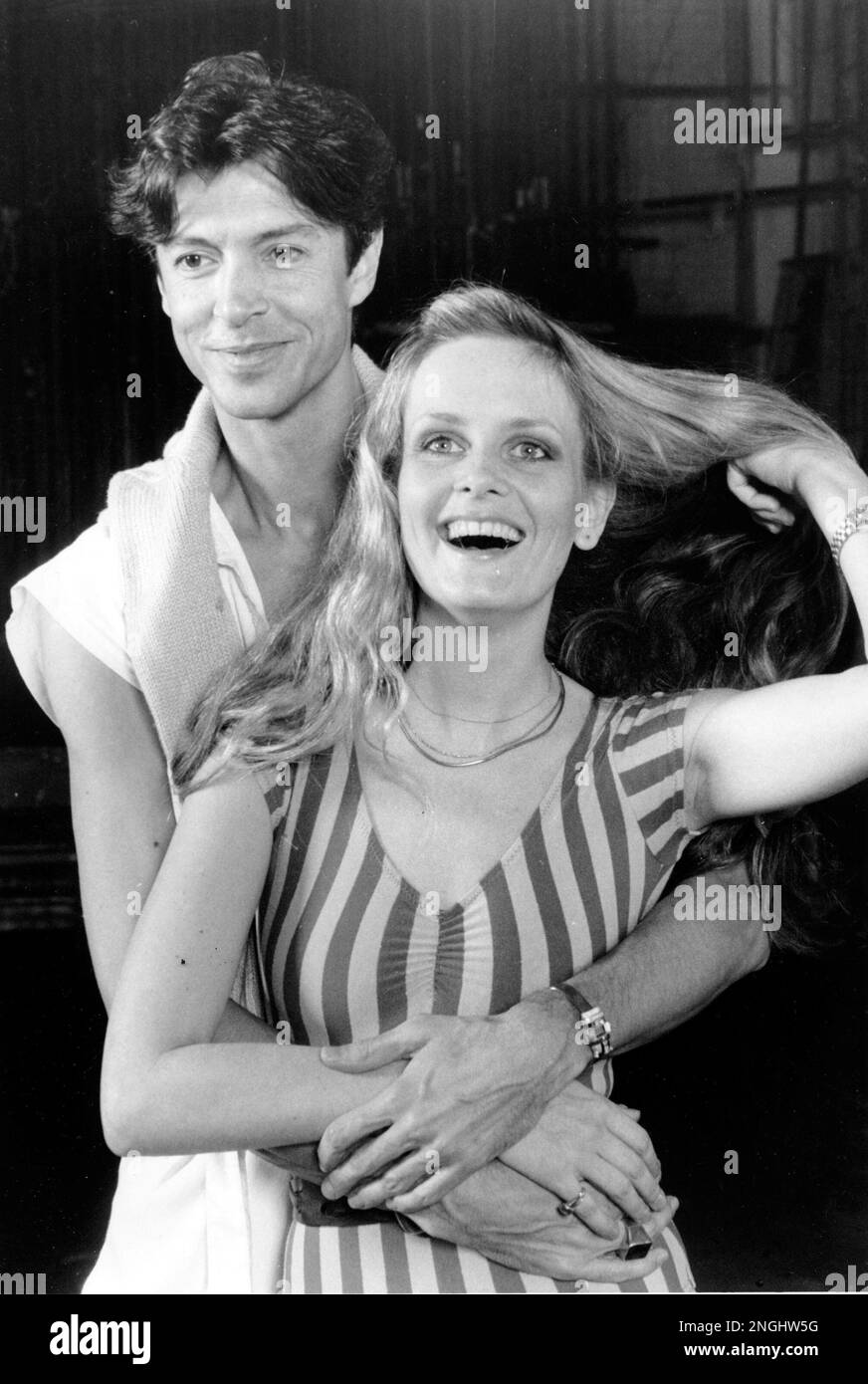 Tap dancer choreographer Tommy Tune and actress-singer Twiggy pose ...