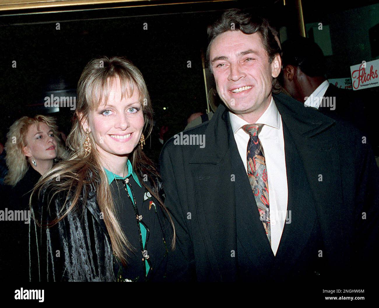 British actress-singer Twiggy is shown with British actor Leigh Lawson ...