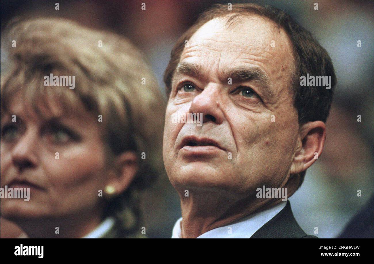 Minnesota Timberwolves owner Glen Taylor and his wife, Bonnie, watch ...
