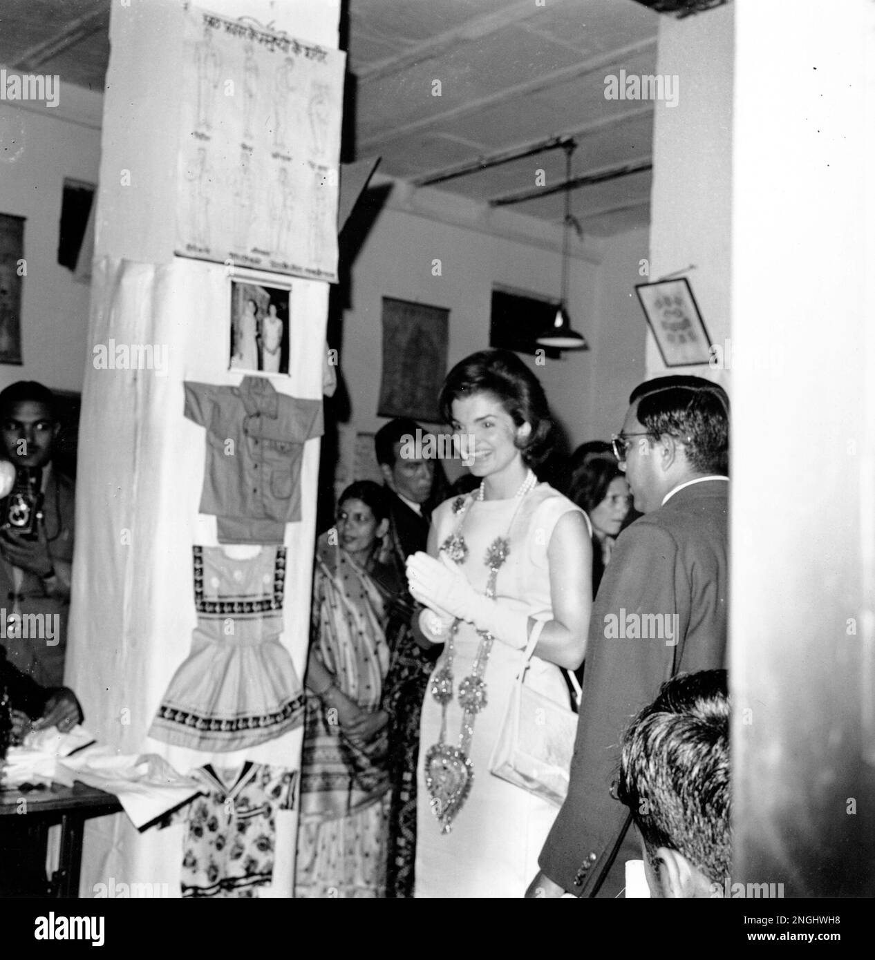 U.S. first lady Jacqueline Kennedy holds her hands together for an ...