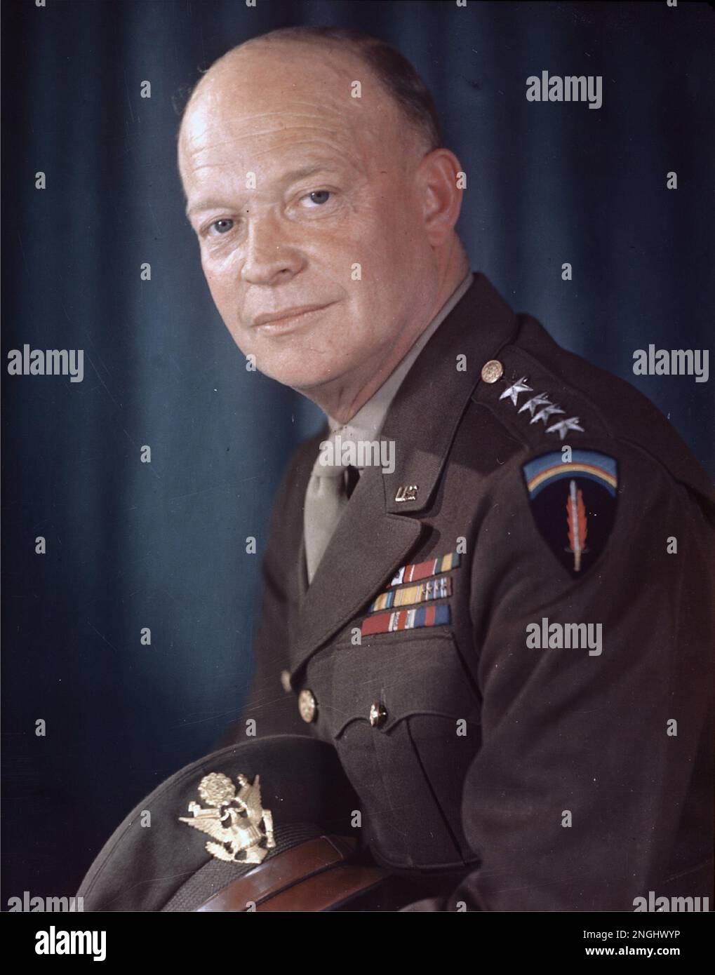 This is a 1945 photo of General Dwight D. Eisenhower, supreme commander ...