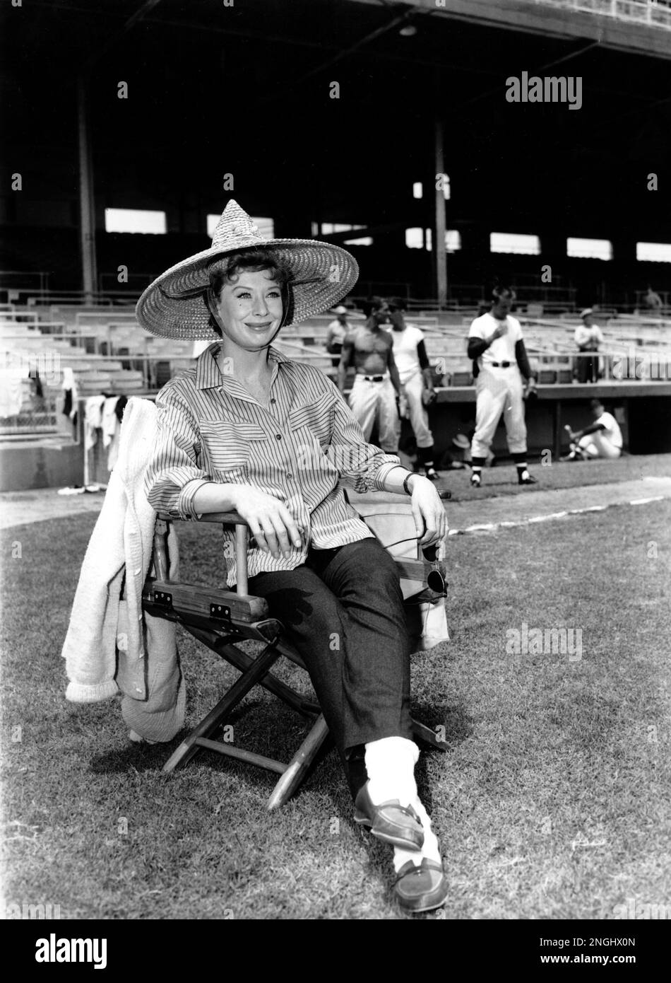 Gwen Verdon relaxes between scenes on location at Wrigley Field in Los ...