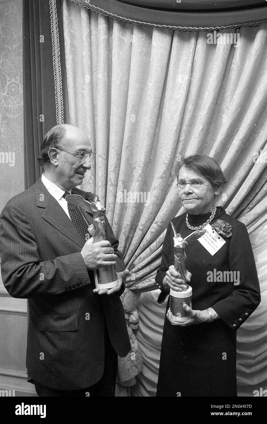 Dr. Barbara McClintock, right, and Dr. Louis Sokoloff pose with their ...