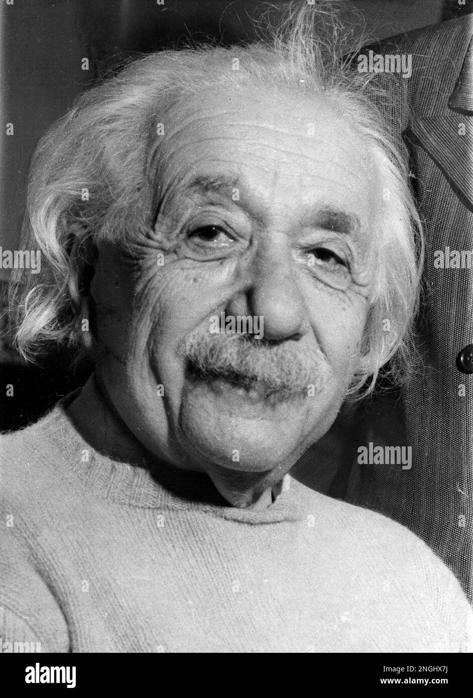 Physicist Albert Einstein poses on his 75th birthday on March 14, 1954 ...