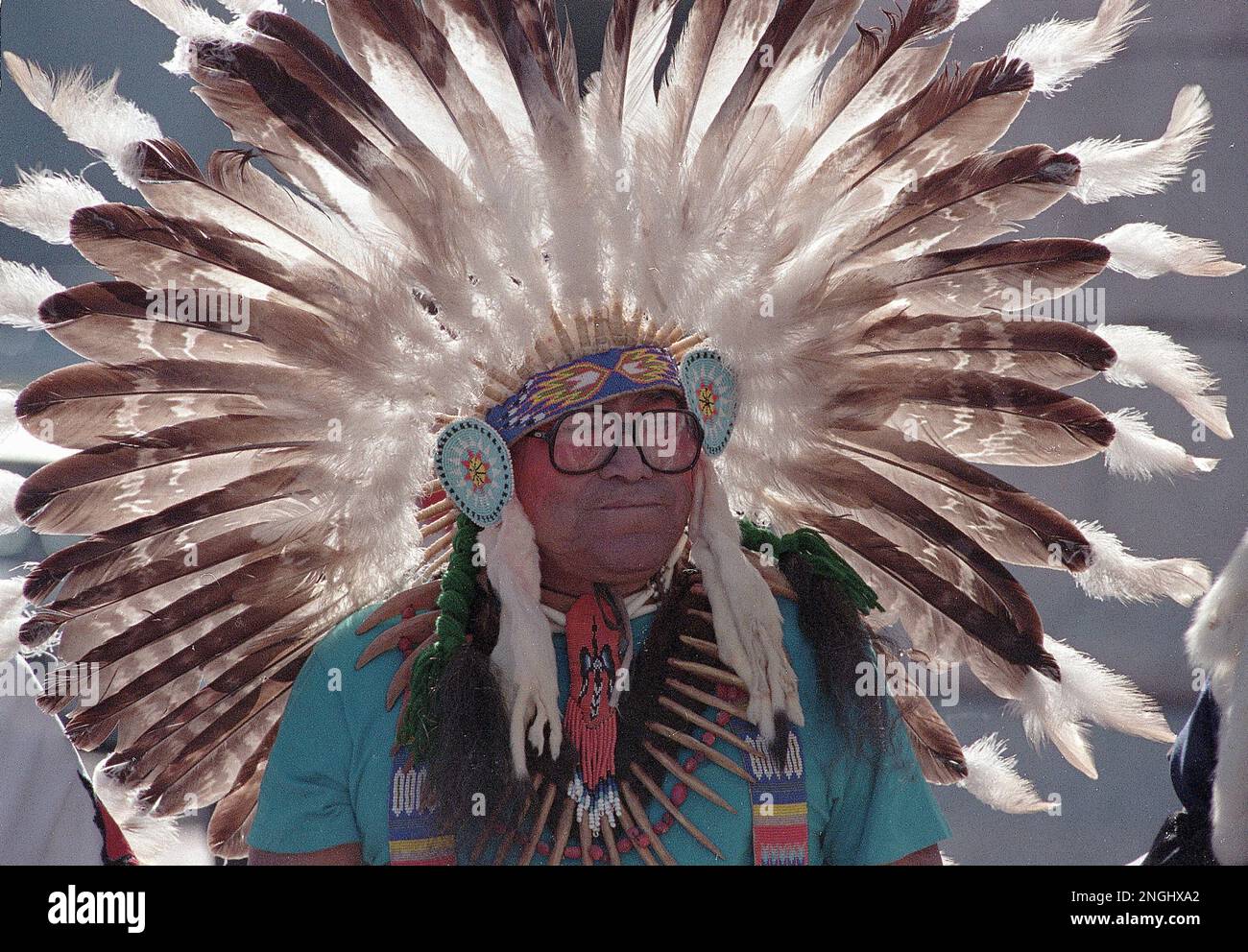 The headdress of Comanche medicine man George Woogee Watchetaker ...