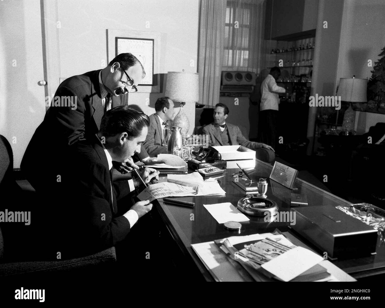 The working quarters for TV and radio star Sid Caesar and his staff is ...