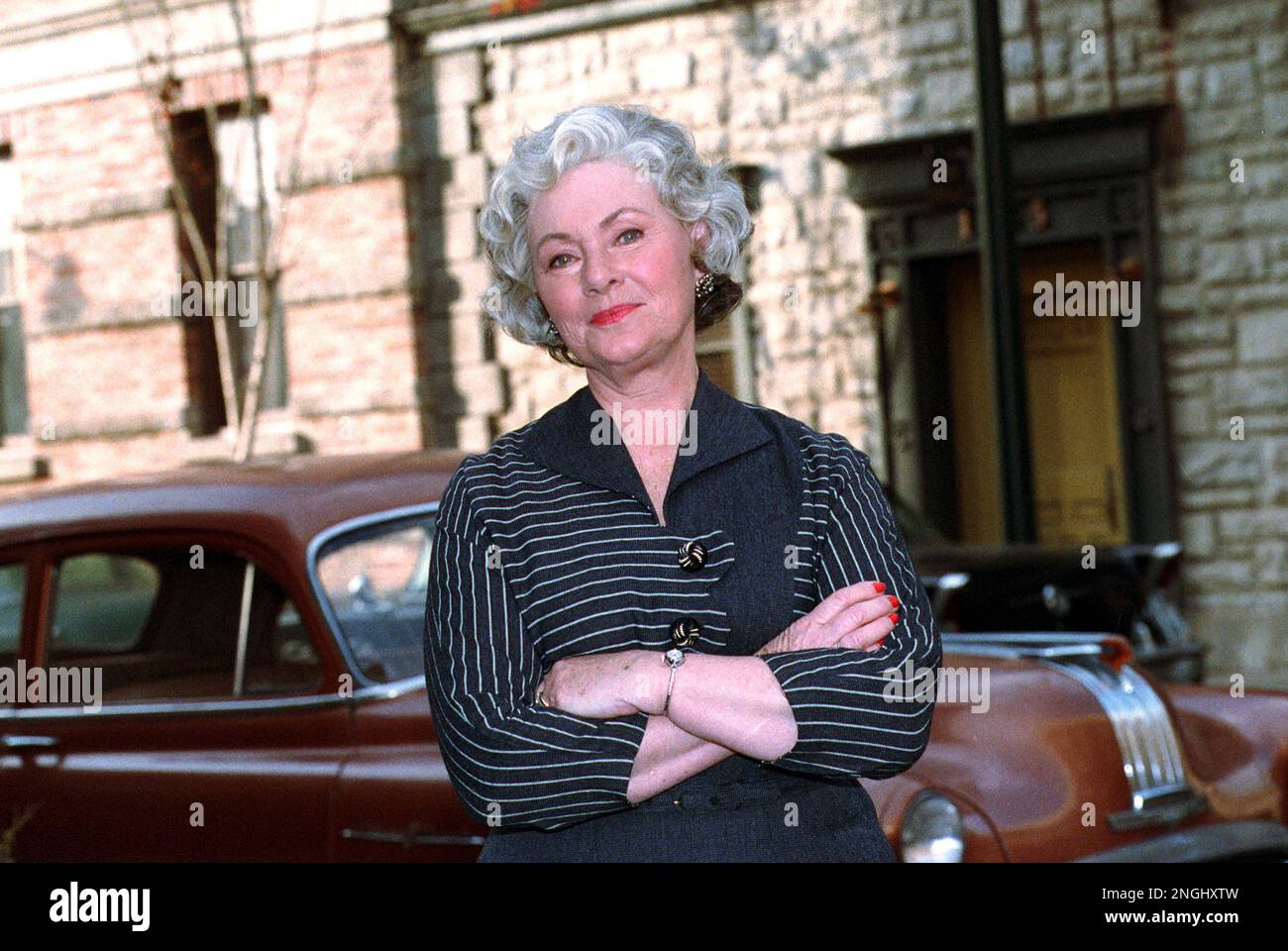 Actress Marion Ross is photographed in character on the set of the ...