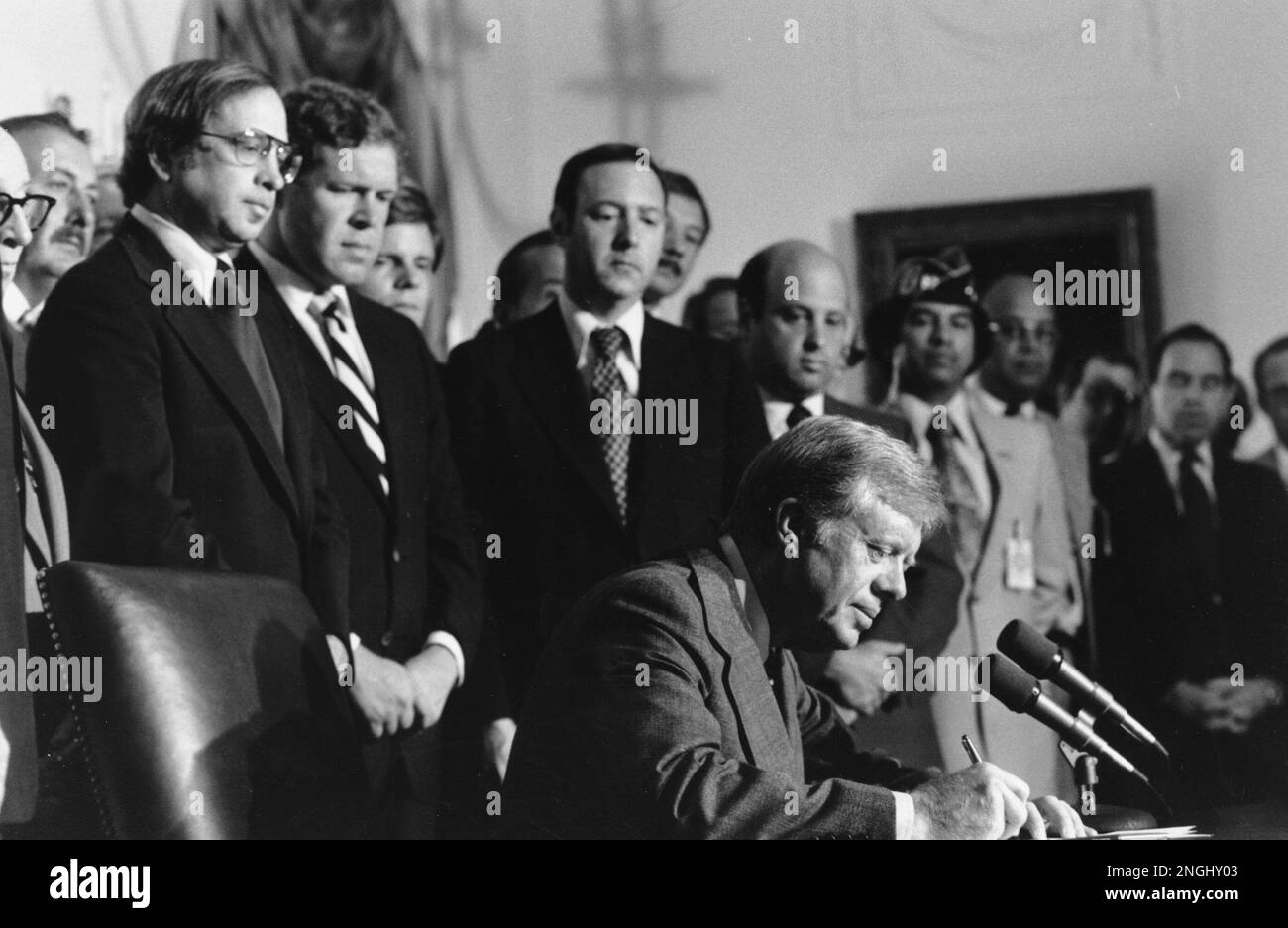 U.S. President Jimmy Carter signs the draft registration Proclamation ...