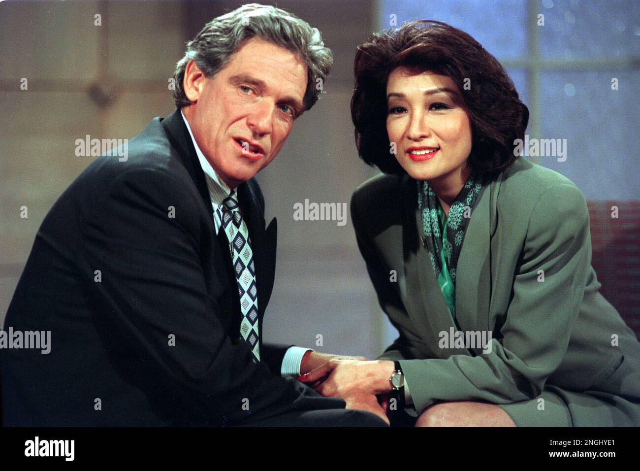 Television talk show host Maury Povich is seen with his wife and anchorwoman Connie Chung in May ...
