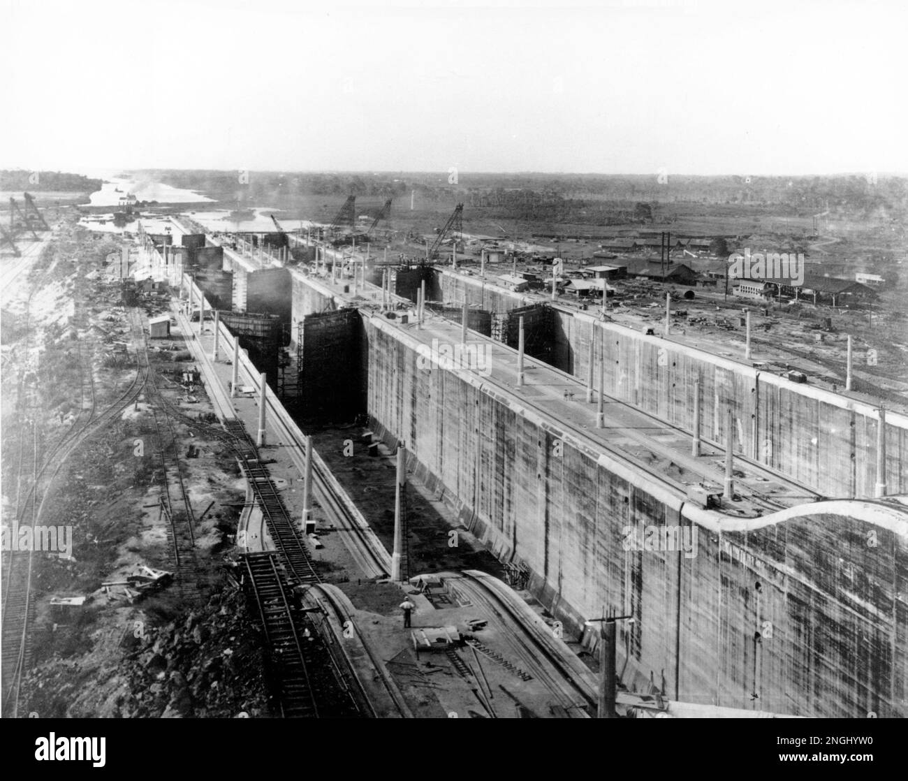 This photograph, looking north from the lighthouse on the west wall ...
