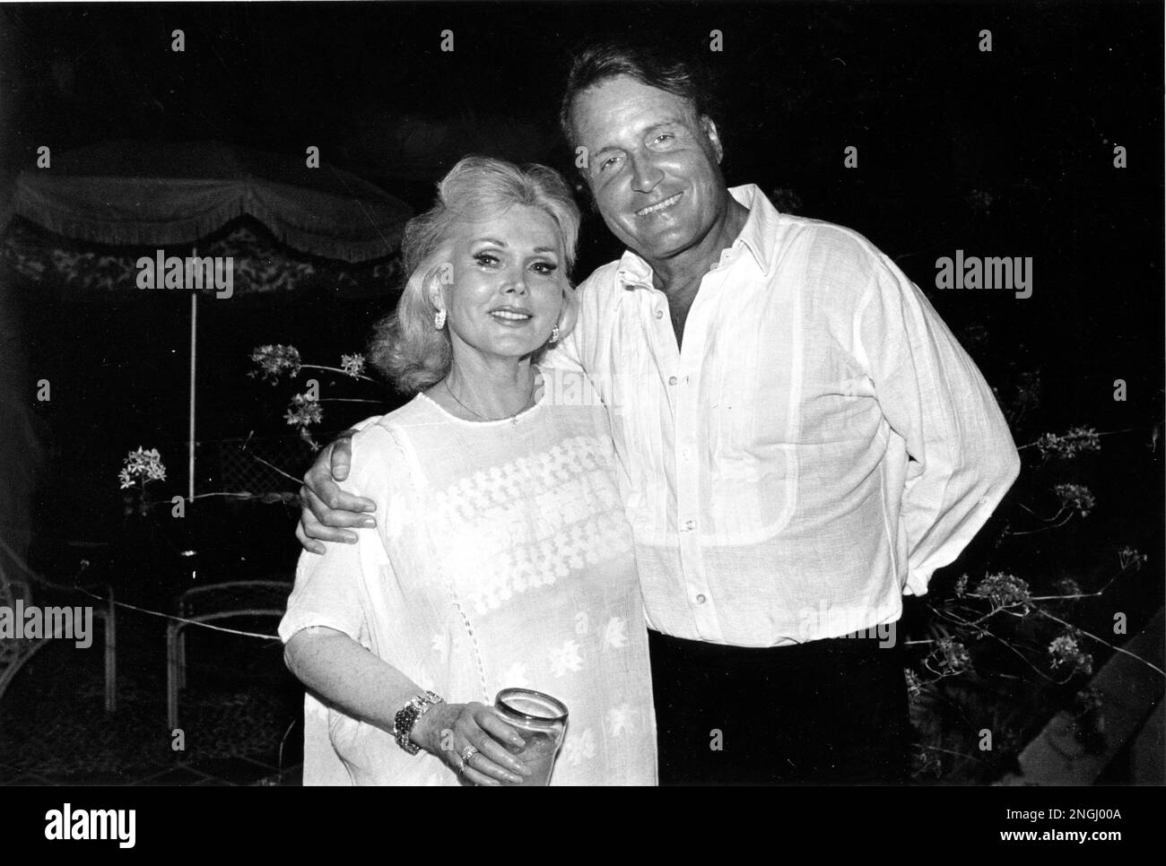 Actress Zsa Zsa Gabor poses with her seventh husband, Count Felipe de Alba, on the yacht "Laura ...