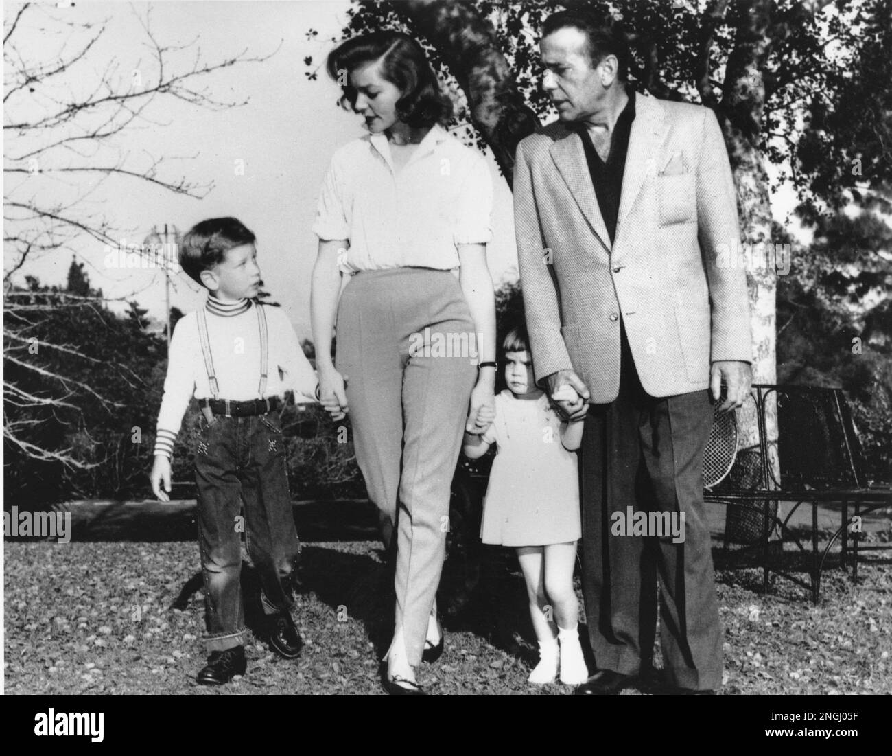 Actor Humphrey Bogart and his wife, actress Lauren Bacall, and their ...