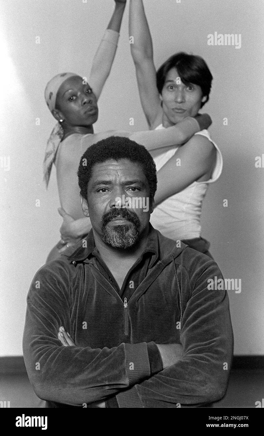 Alvin Ailey, is shown in this Nov. 26, 1980 photo with his dancers ...