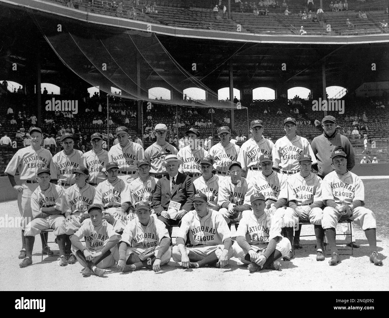 The National League team poses before the first major league All-Star ...