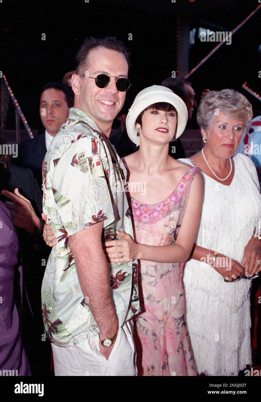 Actors Bruce Willis and his wife Demi Moore, center, and mother ...