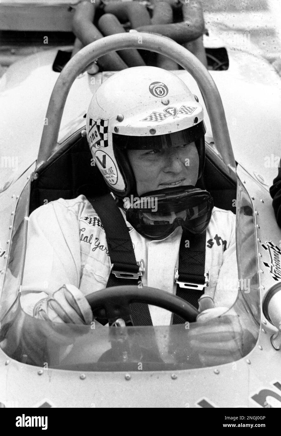 Lee Roy Yarbrough is photographed in his racing car on the Indianapolis ...