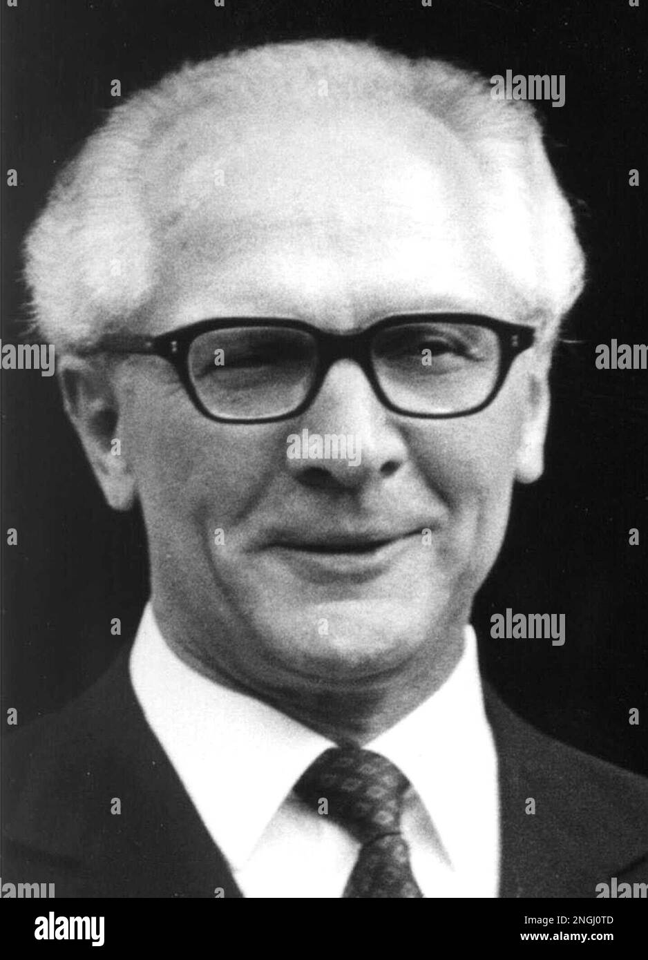 Longtime East German leader Erich Honecker is shown in this 1975 photo ...