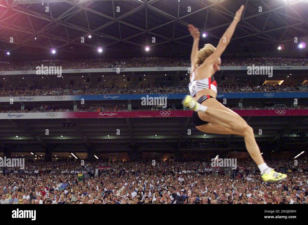 Germany's Heike Drechsler competes in the long jump at the Summer ...