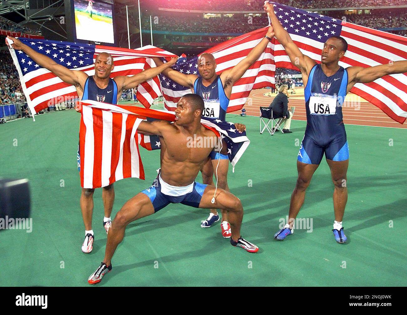 Maurice Greene, top left, Brian Lewis, top center, Jonathan Drummond ...