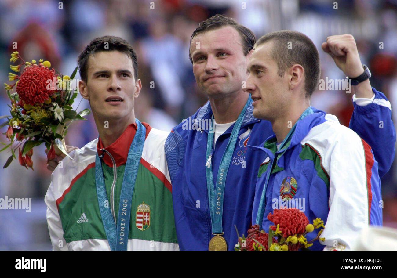 Olympic modern pentathlon gold medalist Dmitry Svatkovsky of Russia ...