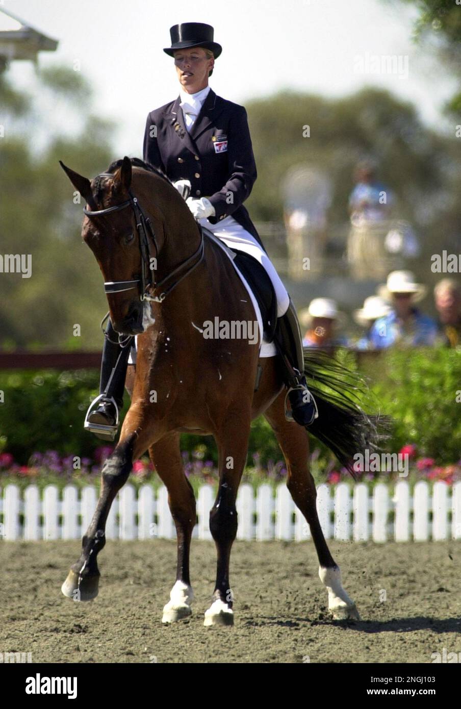 Anky van Grunsven of the Netherlands rides her horse Bonfire during the ...