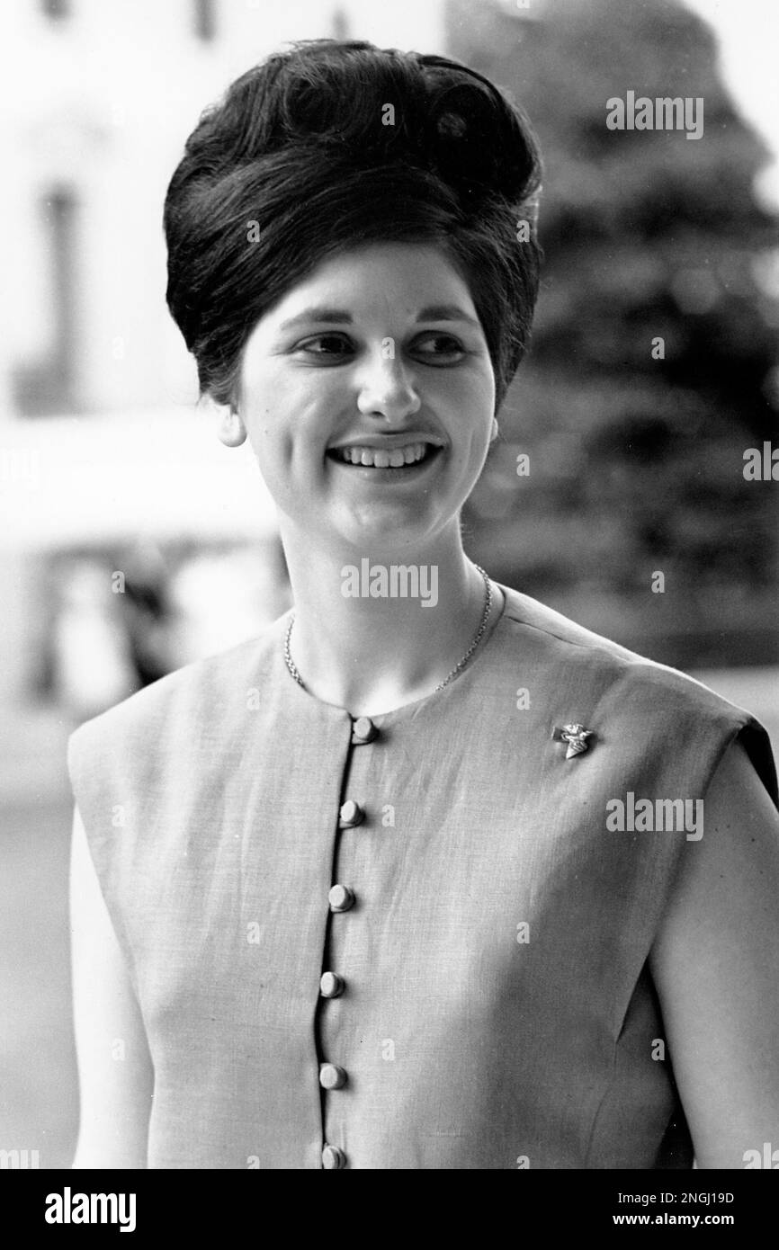 Lynda Bird Johnson is photographed at the White House garden in ...