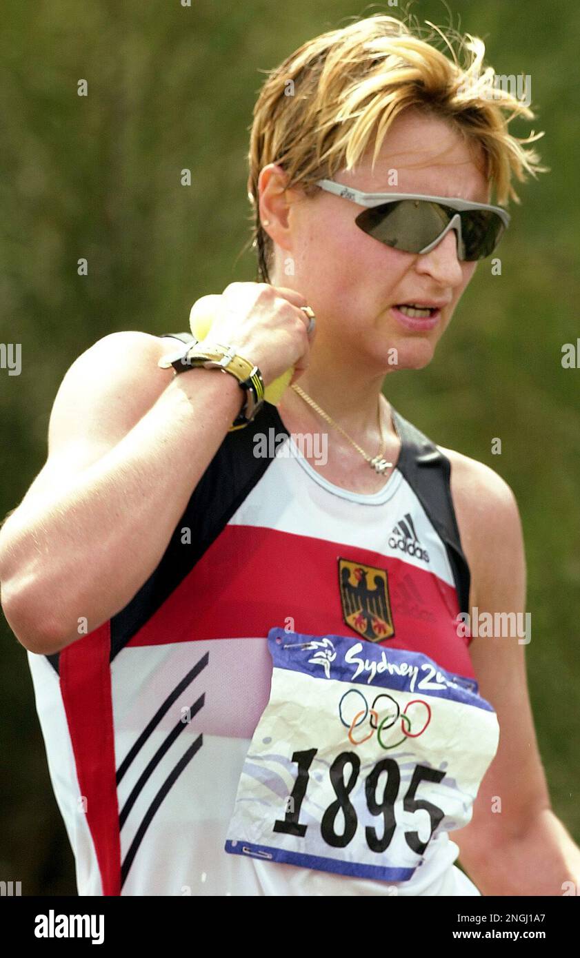 German race walker Kathrin Boyde competes in the women's 20 km walk at ...