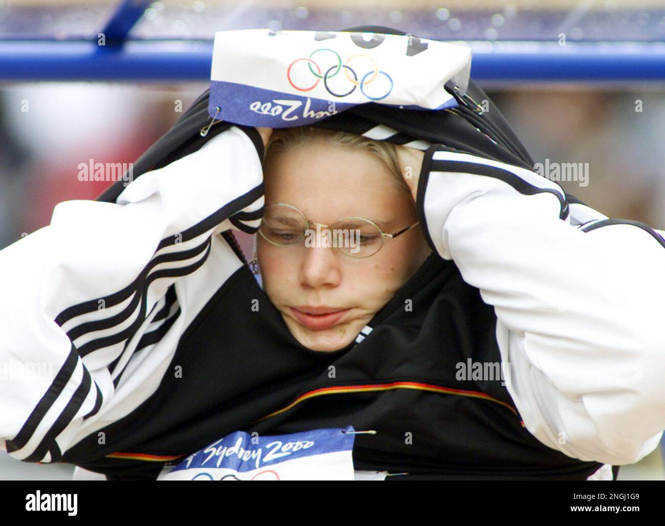 Germany's Nadine Kleinert-Schmitt rests during qualifying for the women ...