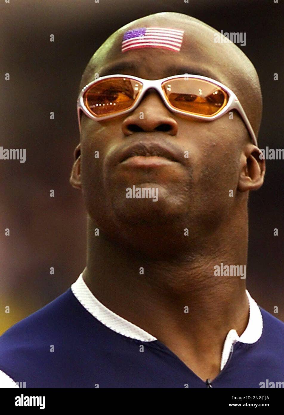 U.S. sprinter Coby Miller looks toward the crowd prior to competing in ...
