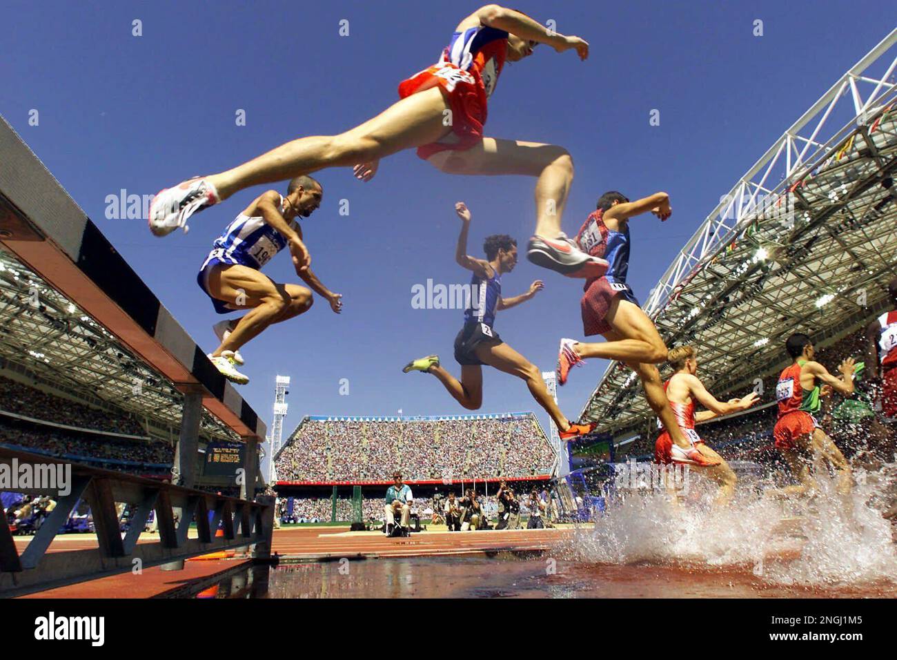 Switzerland's Christian Belz, top, Greece's Georgios Giannelis, upper ...