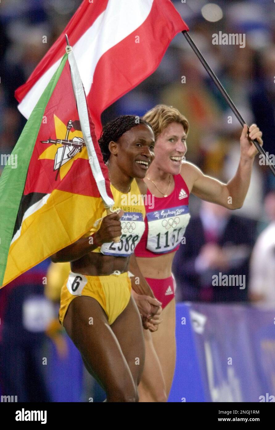 Gold-medalist Maria Mutola of Mozambique, left, and silver-medalist ...