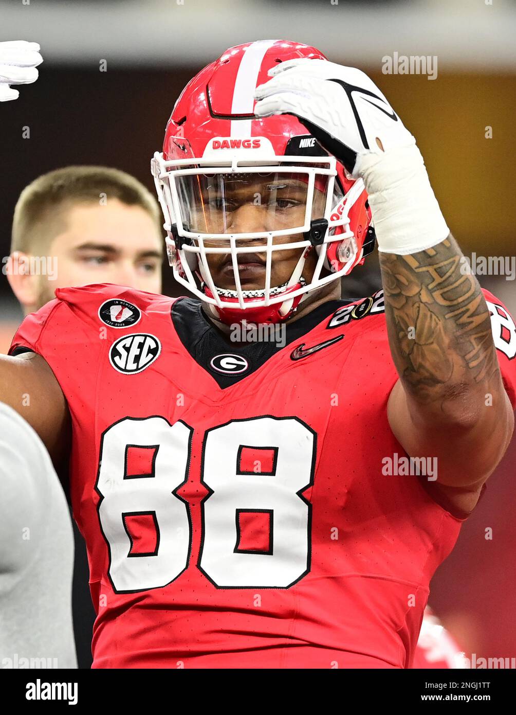 (FILE PHOTOS).former Georgia Bulldogs defensive tackle (88) Jalen Carter is projected to go in ...