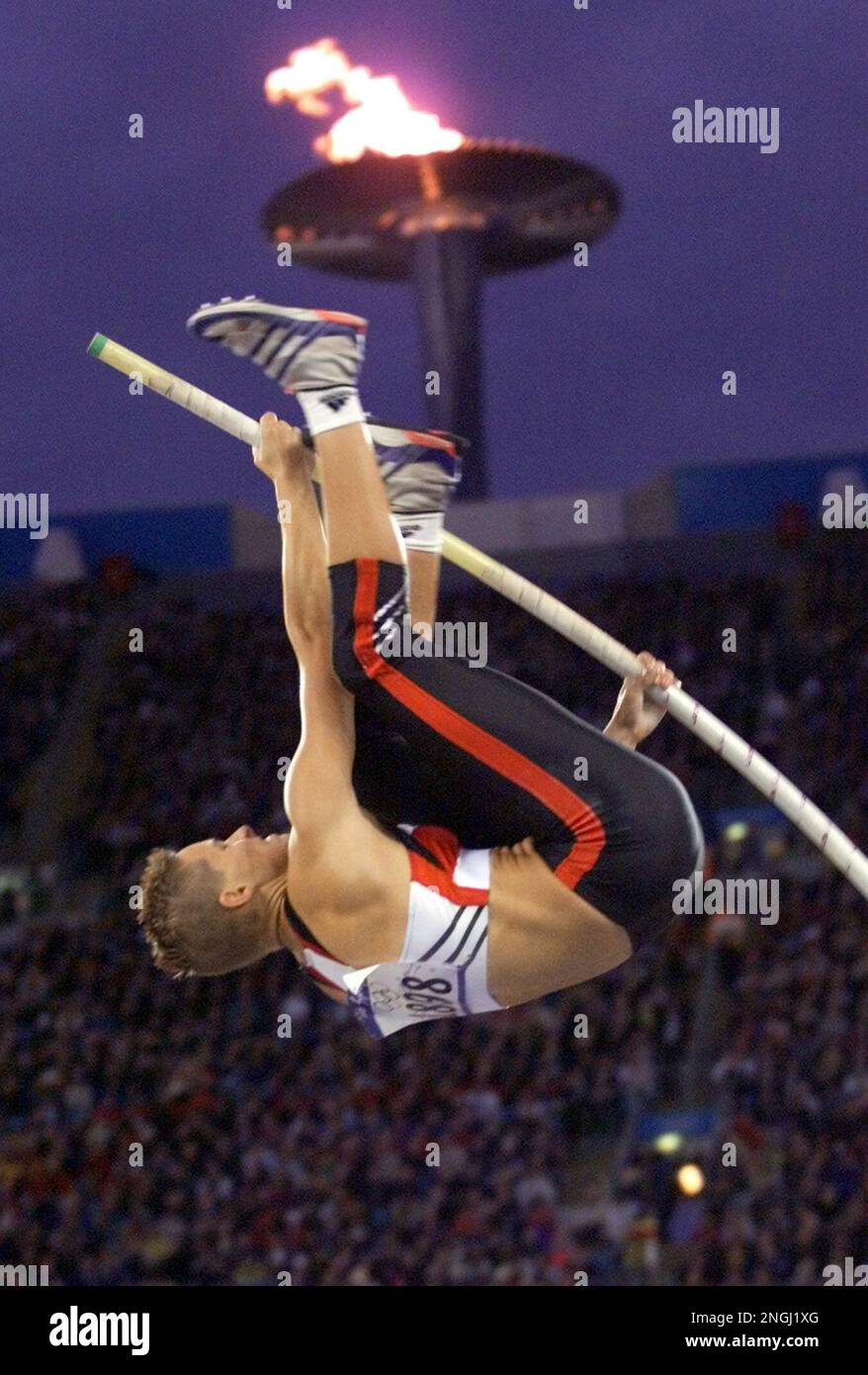 Germany's Yvonne Buschbaum competes in the pole vault at the Summer ...