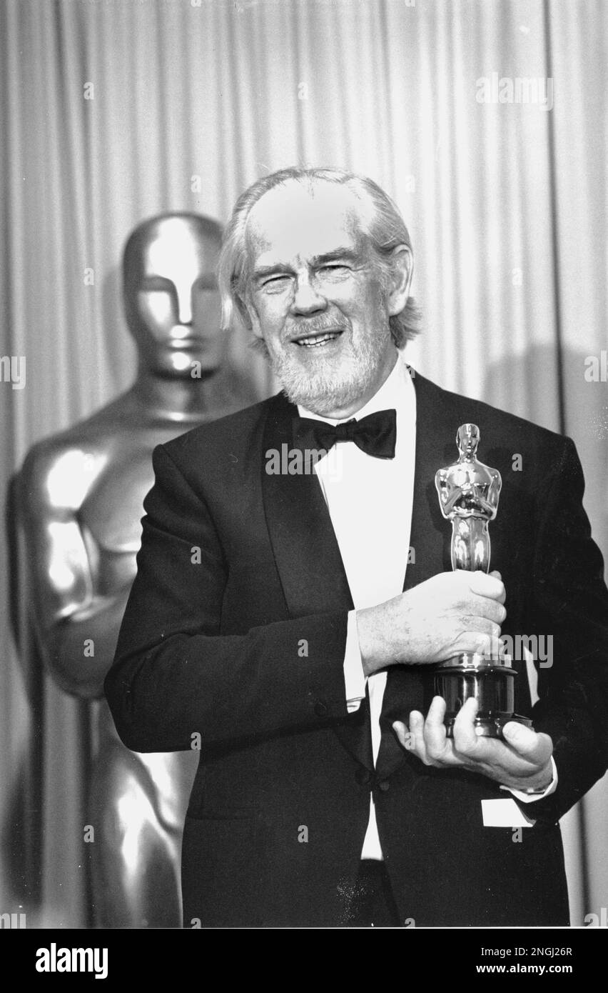 Sven Nykvist poses with his Oscar statuette at the 56th Annual Academy ...