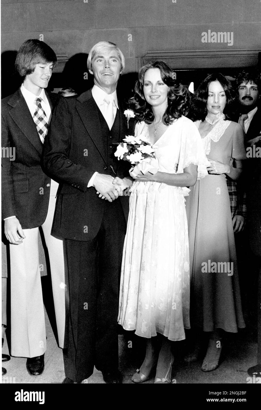 Newlyweds Jaclyn Smith and Dennis Cole pose for photographers at New ...