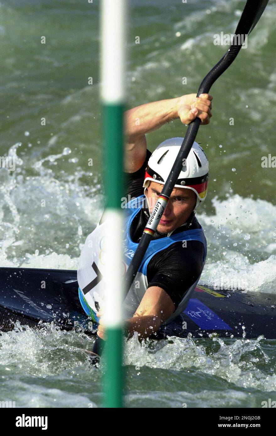 Germany's Thomas Schmidt eyes the next gate in his final run Wednesday ...