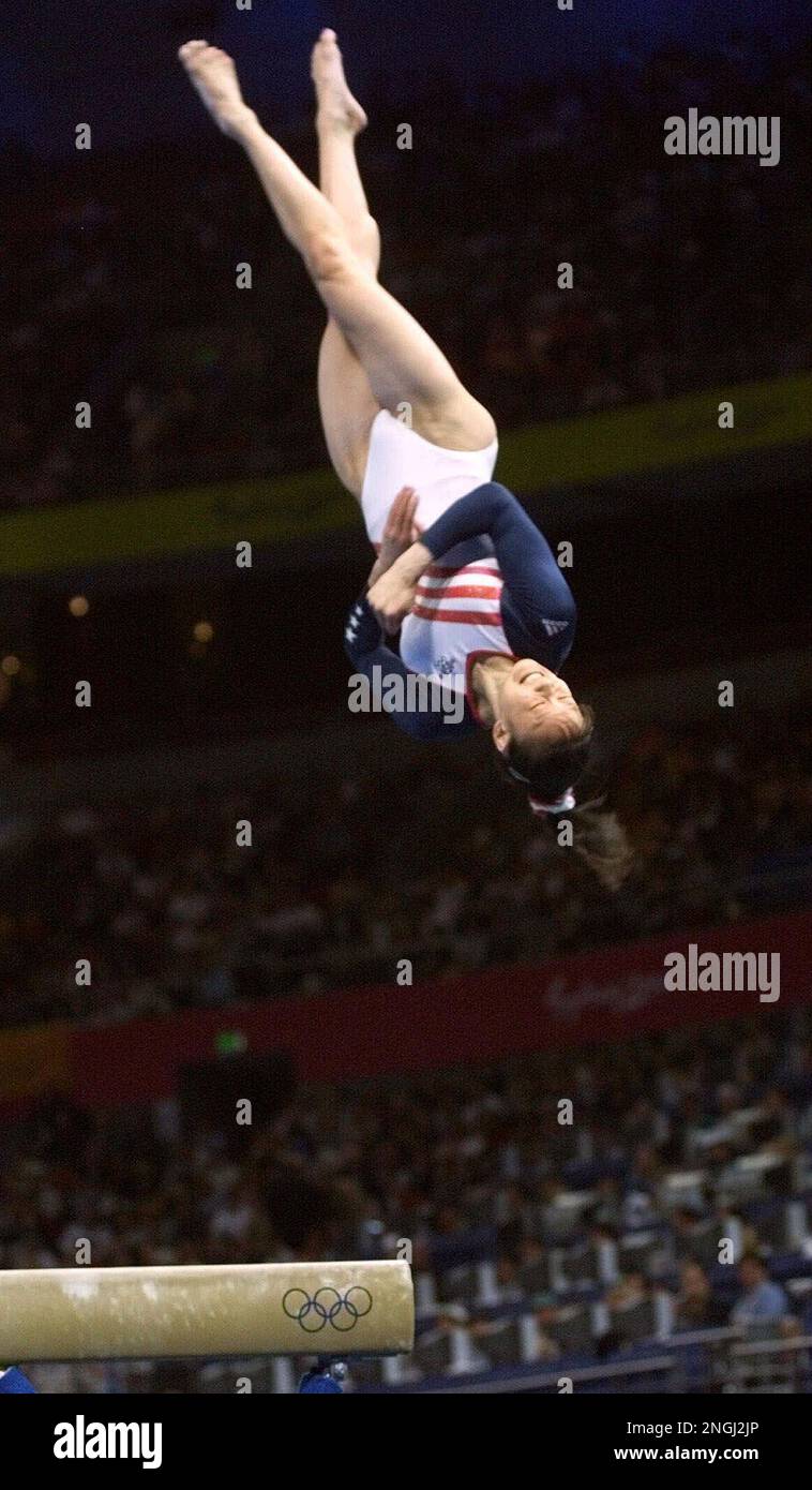 USA Gymnast Amy Chow of San Jose, Calif., competes on the balance beam ...