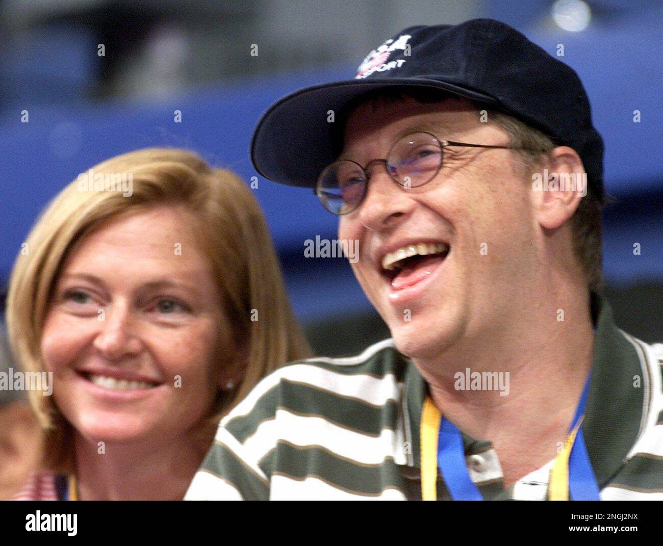 Microsoft Corp. Chairman Bill Gates smiles as he watches Olympics table ...