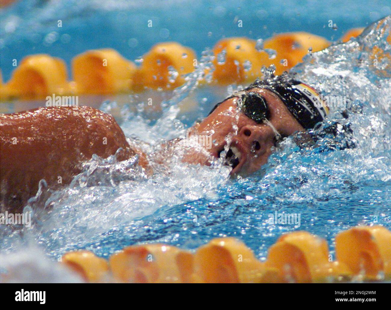 Franziska van Almsick of Germany, swims in a preliminary heat of the ...