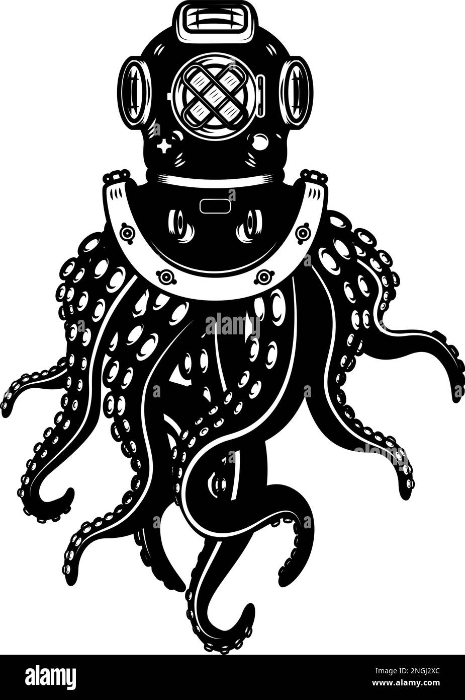 Diver helmet vector vectors hi-res stock photography and images - Alamy
