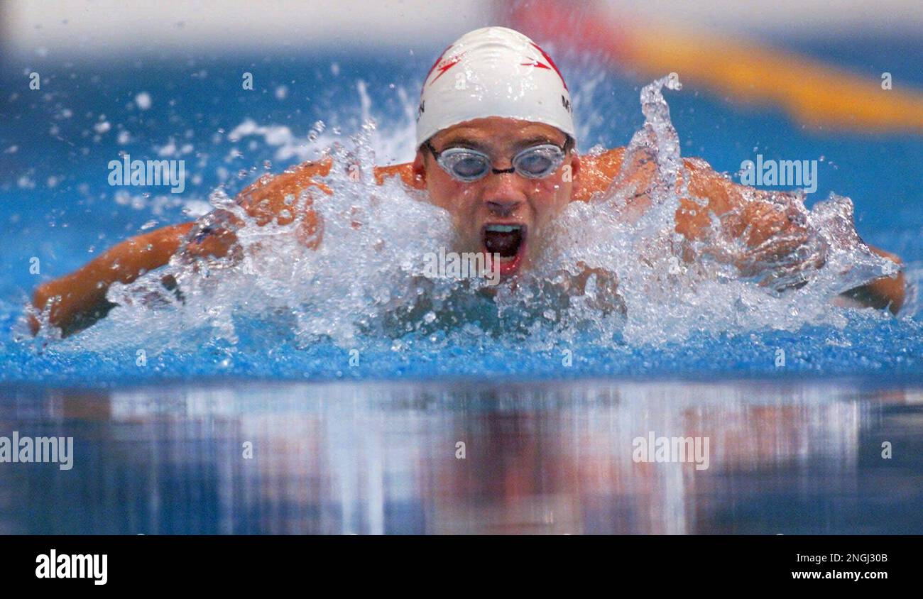 Canadian swimmer Curtis Myden competes in a heat of the men's 400m ...